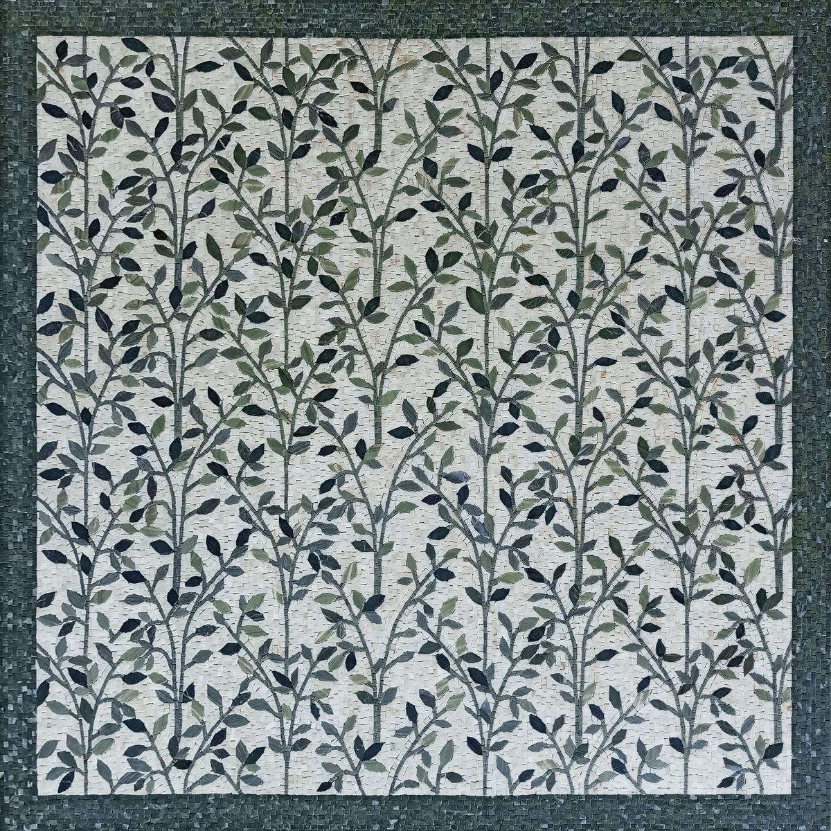 Bordered Leaves Pattern Mosaic - Mosaic Natural