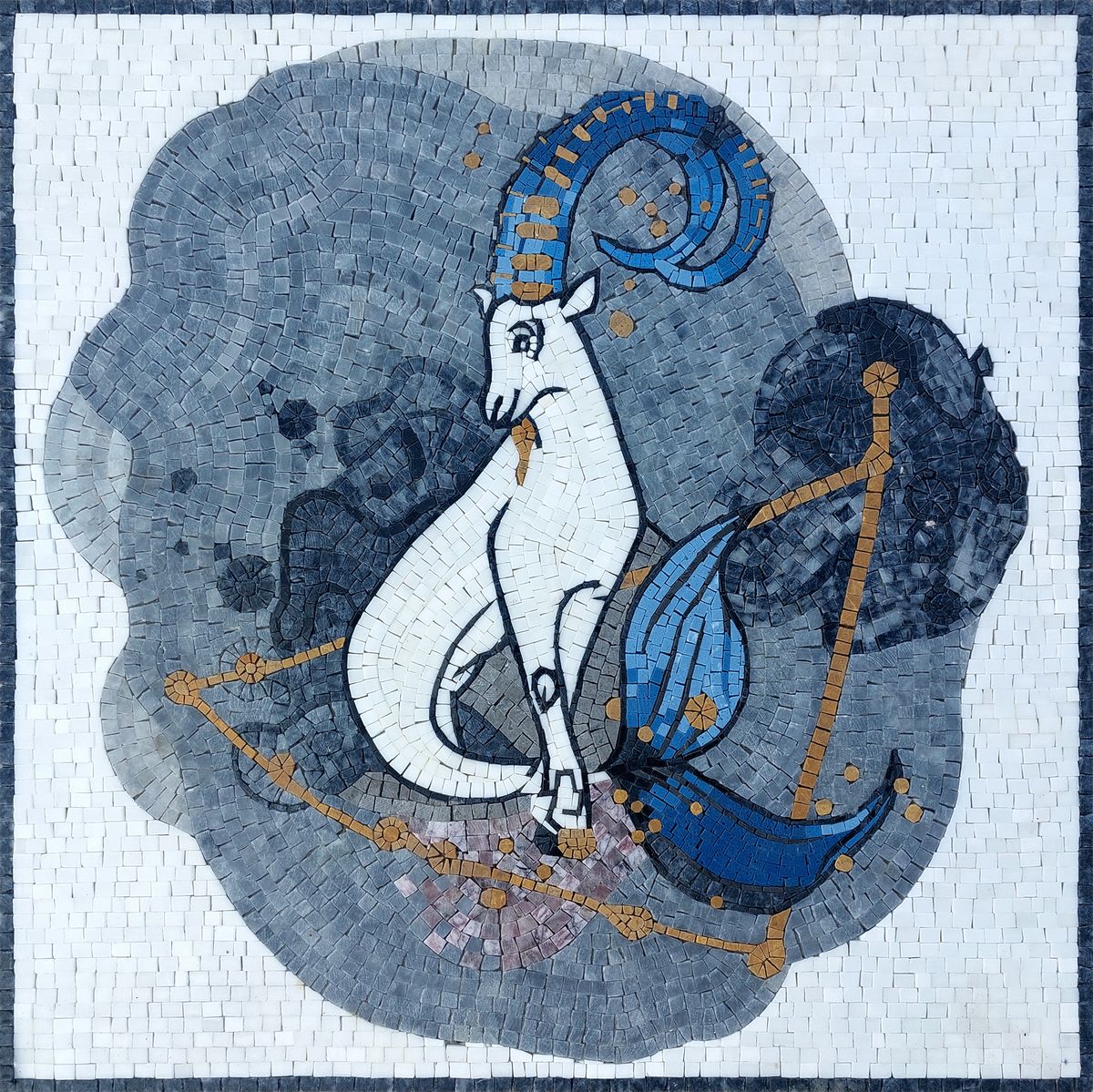 Capricorn Sea Goat Mosaic - Mosaic Natural