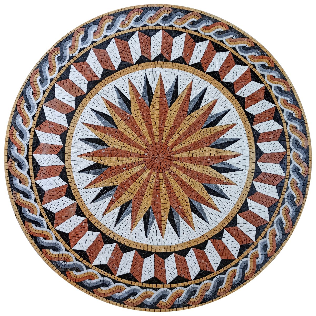 Sunburst Pattern Mosaic - Mosaic Natural