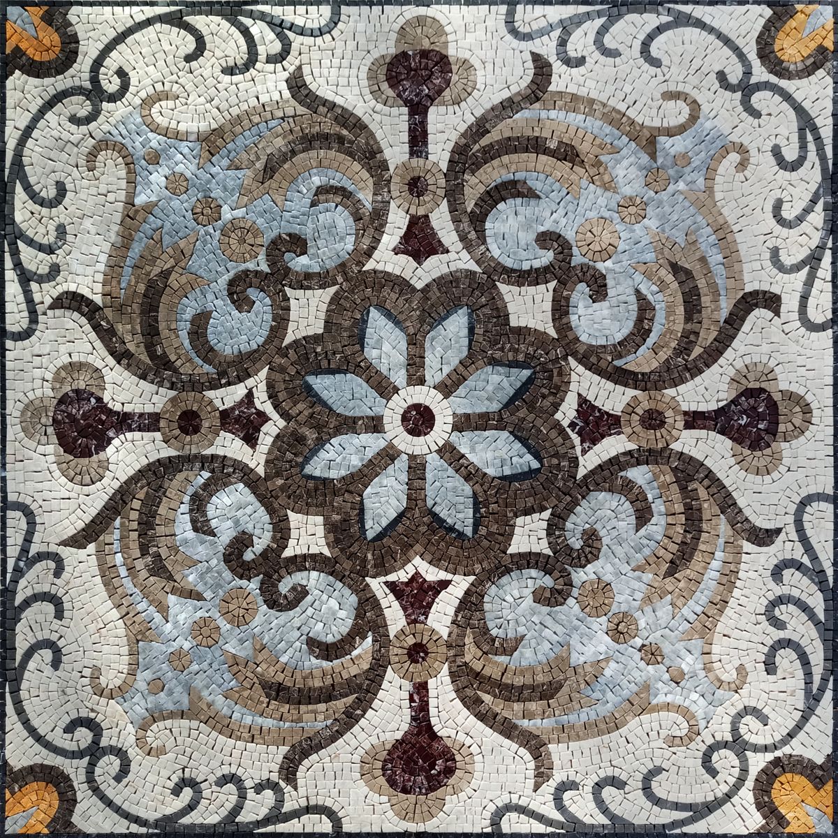 Grey and Gold Patterned Mosaic - Mosaic Natural