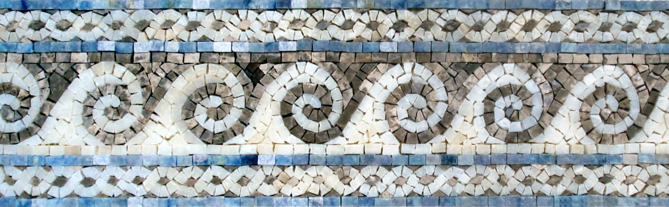 Mediterranean Waves Border Mosaic, 60"x8" | Mosaic Natural