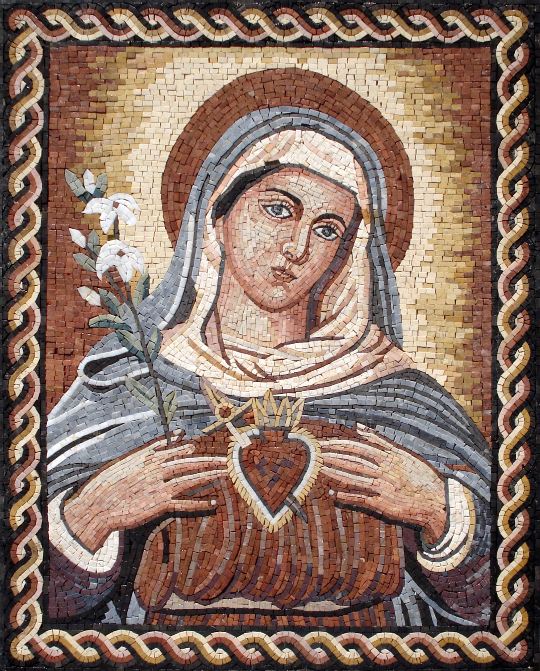 Portrait of Mary Mosaic | Mosaic Natural