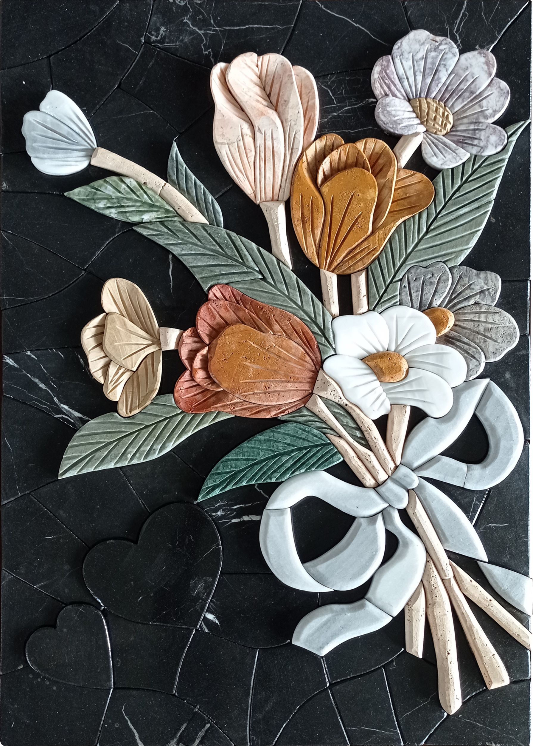 Embossed Flower Mosaic | Mosaic Natural