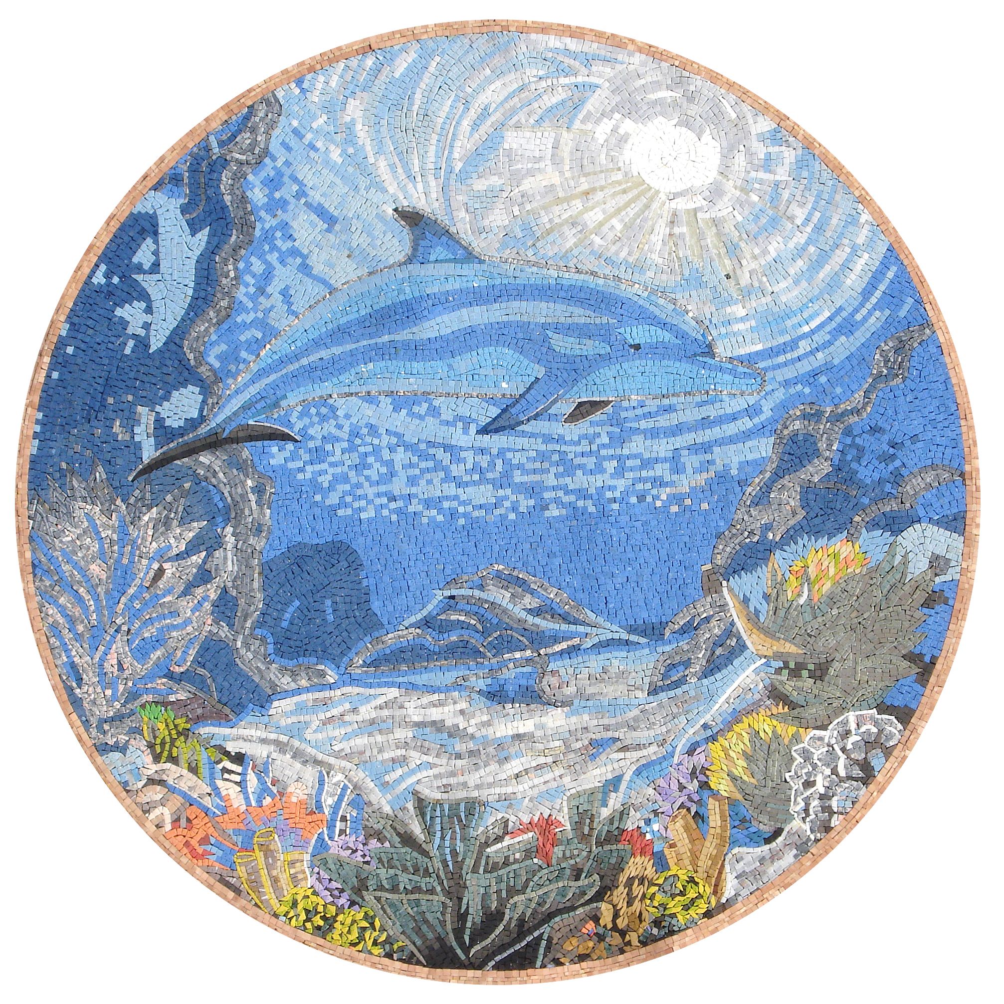 Blue Dolphin Mosaic | Mosaic Natural