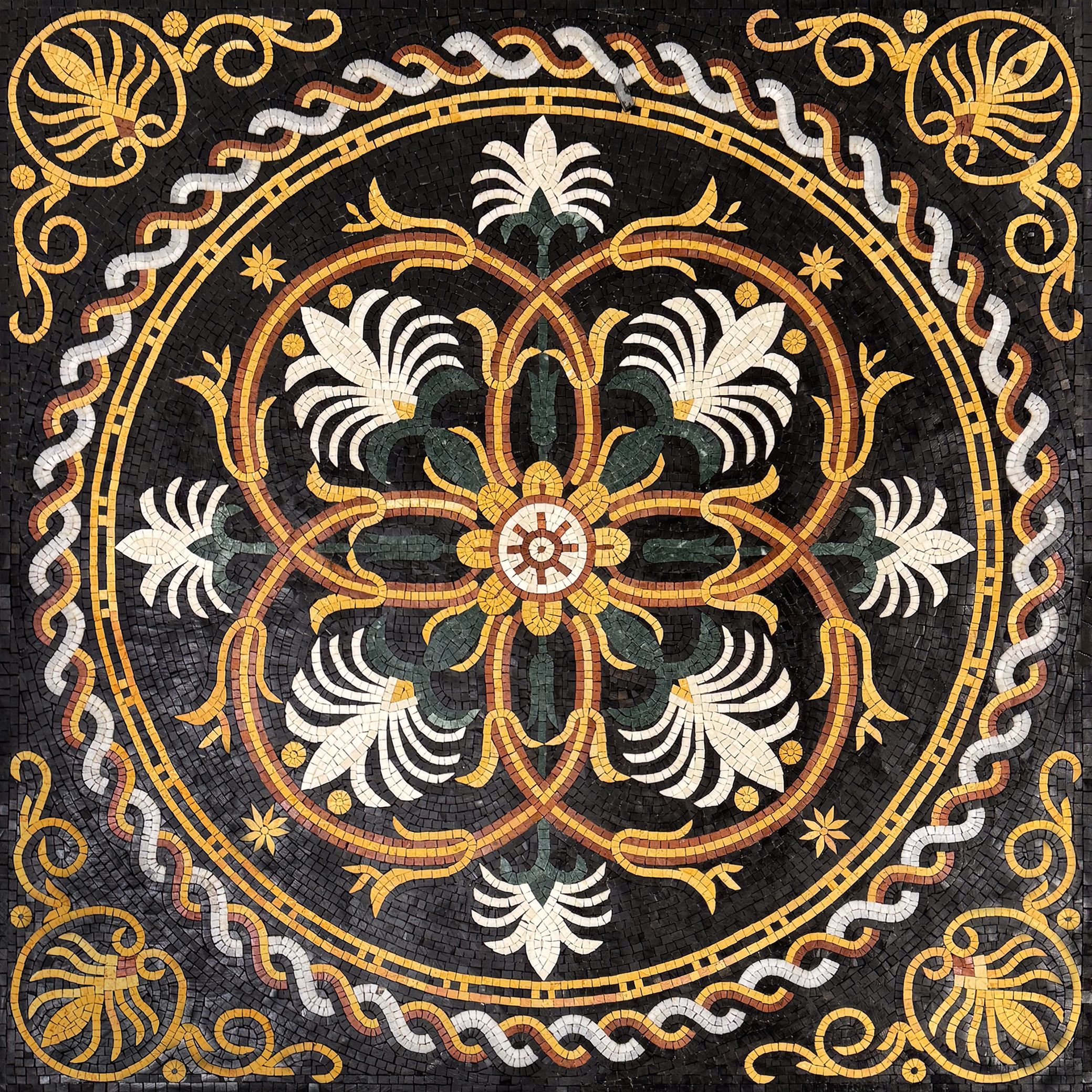 Classical Roman-Inspired Mosaic Floor Tile | Mosaic Natural