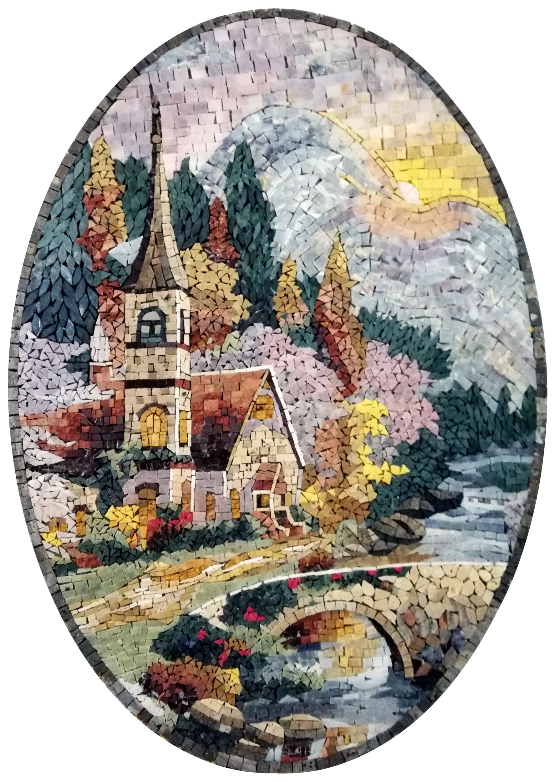 Church Landscape Mosaic | Mosaic Natural