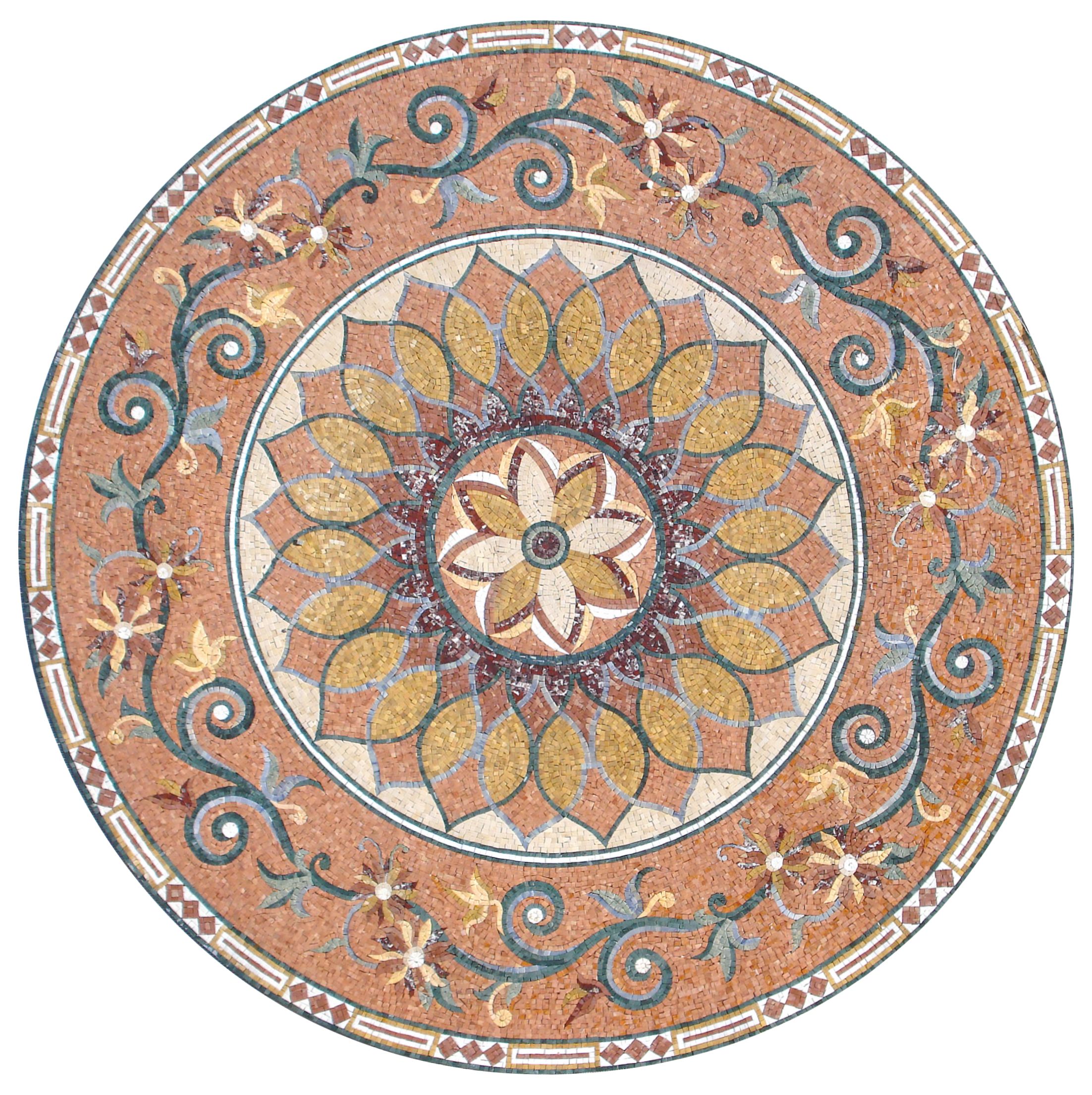 Orange Mosaic Medallion | Mosaic Natural